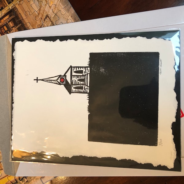 Cimaruta | Good Luck Charm | Original Linocut Print, 8" X 8" Wall Art ...