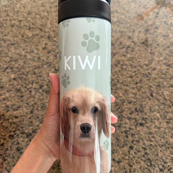 Custom Dog Bowl Using Pet Photo With Name Personalized Pet Bowl ...