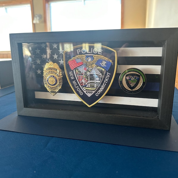 Thin Blue Line Shadow Box Display - Etsy