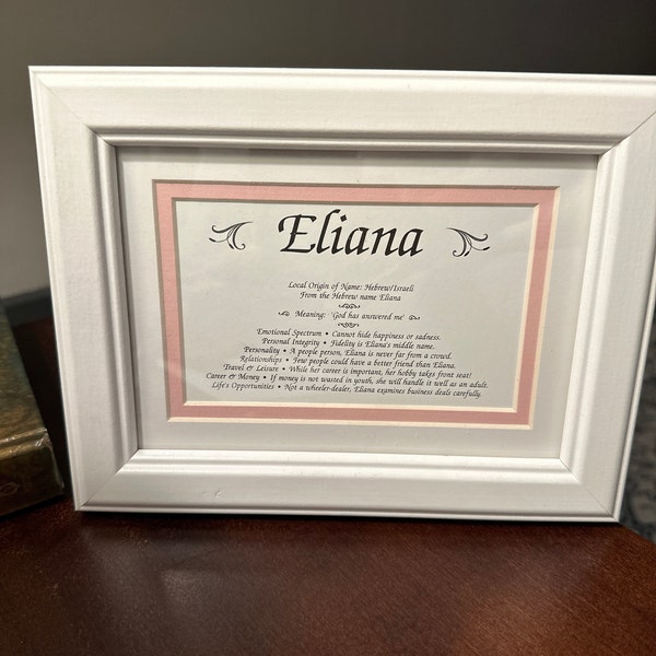 First Name Origin and Meaning Print Framed - Personalized First Name ...