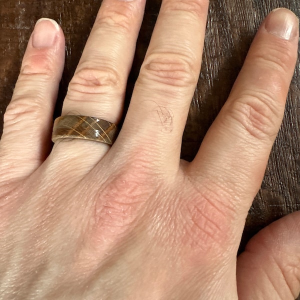 White Oak Natural Wood Ring Custom Size Width Handmade Solid Oak Ring ...