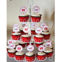 15 Youtube Cupcake Toppers PERSONALIZED, Birthday Party, Youtube Party ...