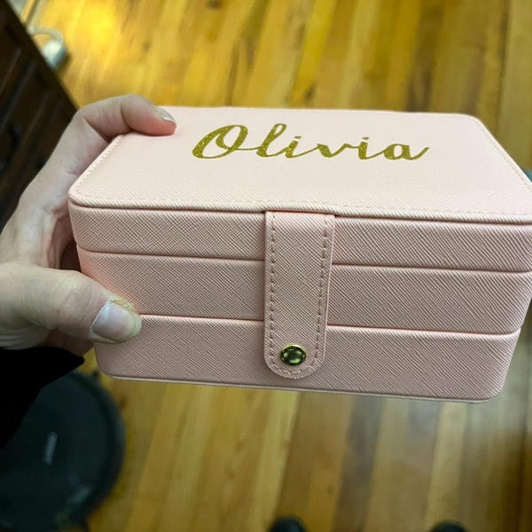Satin Ribbon With Mirror Jewelry Box, Italian Velvet Personalized ...