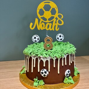 Custom Football Cake Topper Black Custom Name Age Football Birthday ...