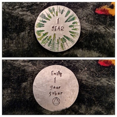 Personalised Sobriety Recovery Token, Chip Gift. Custom Hand Stamped ...