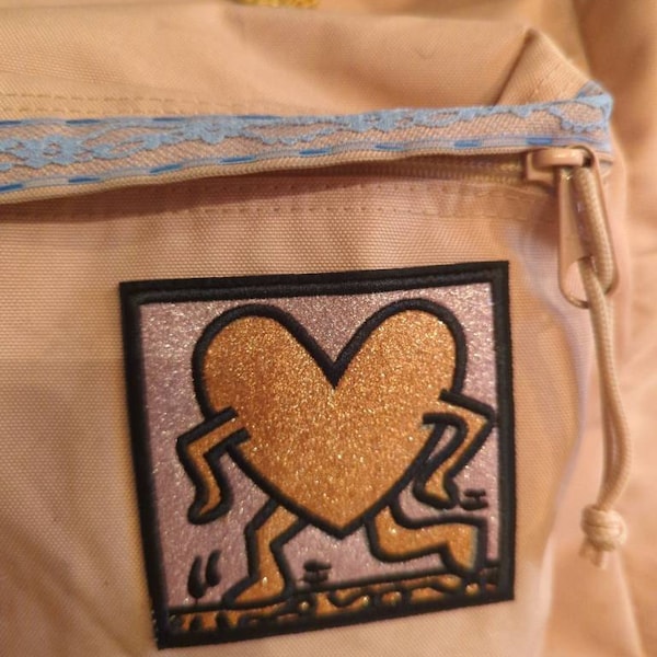 Keith Haring Style Patch: Embroidered Art, Love & Liberty (iron On) - Etsy