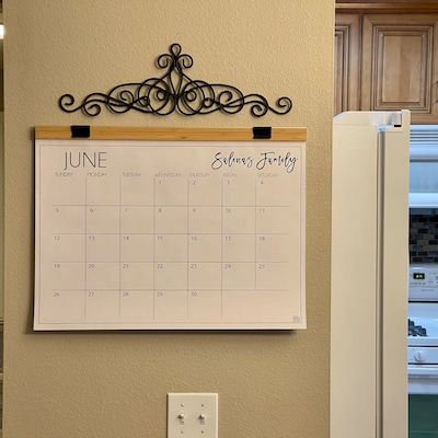 Large Personalized Monthly Wall Calendar With Wood Hanger 12 Months ...