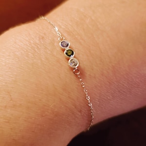 Custom Birthstone Bracelet Multiple Birthstone Bracelet in Sterling ...