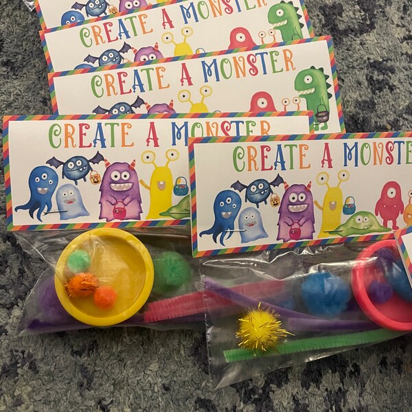 Create a Monster Bag Topper Label Treat Bag - Make a Monster Bag Topper ...