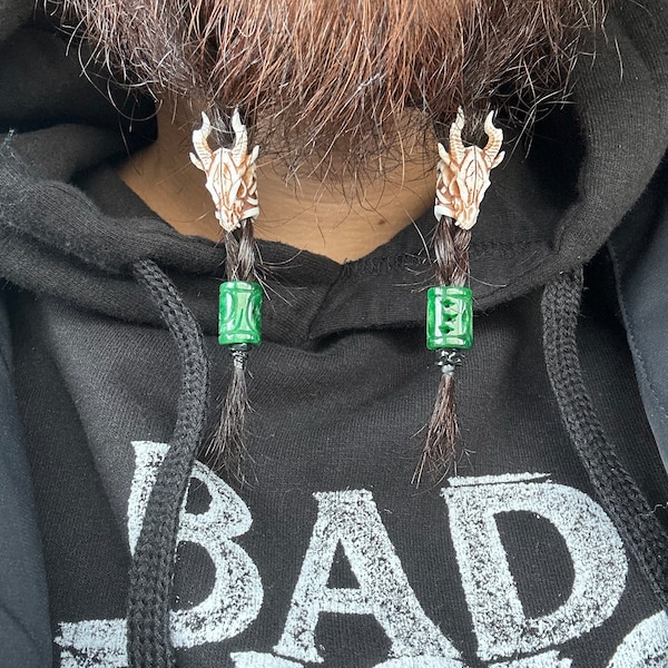 Dragon Skull Bead for Dreadlocks Hair Braiding and Beard, Resin Replica ...