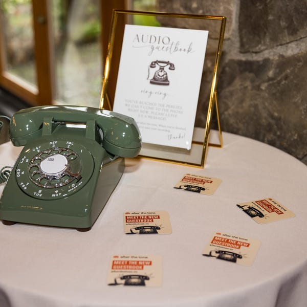 Telephone Guest Book Sign Template | Wedding Audio Guestbook | Leave Me ...