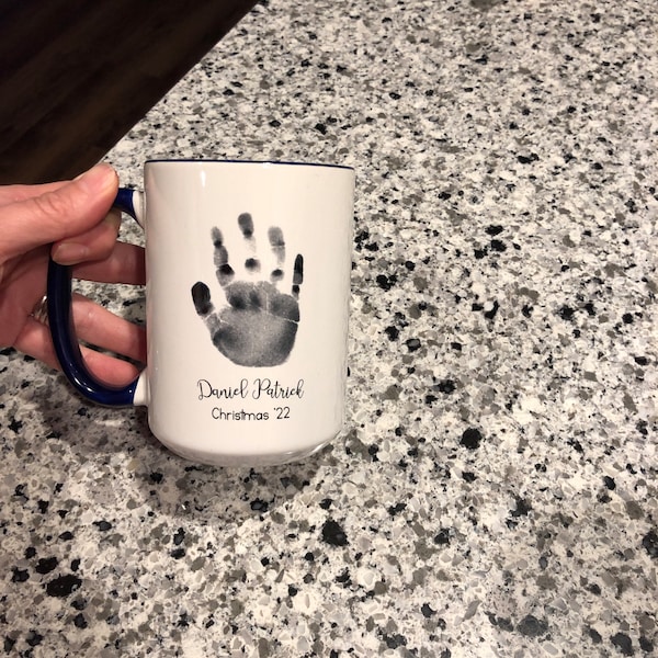 Handprint Mug, Footprint Mug, Baby Handprint Mug, Baby Footprint Mug ...