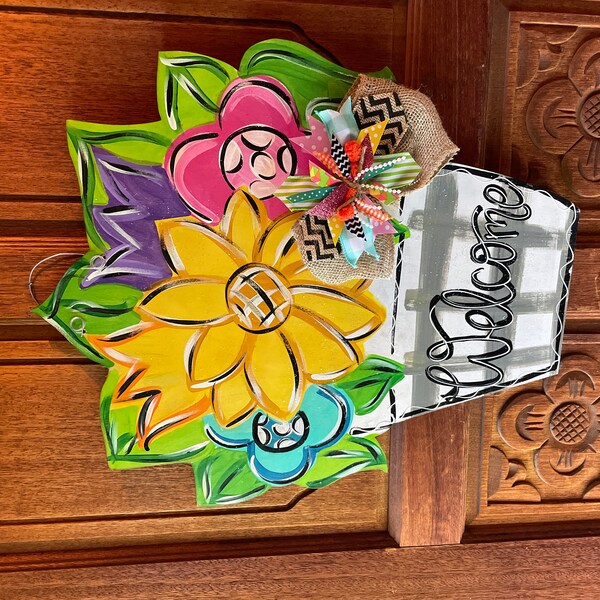 Spring Door Hanger - Summer Door Hanger - Spring Decor - Spring Door ...