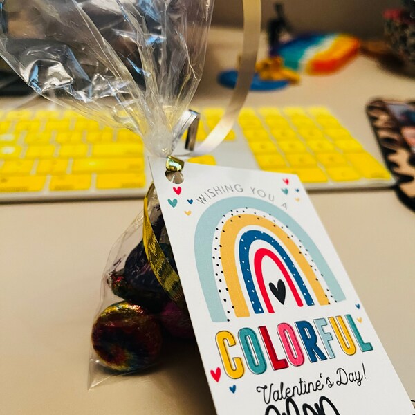 Printable Classroom Valentine's Day Card, Instant Download Colorful ...