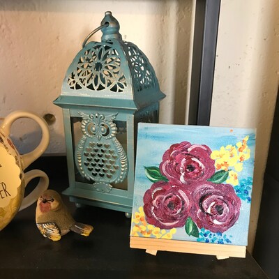 Mini Canvas Painting, Fall Leaves, Fall Landscape, Autumn Painting, 3 ...