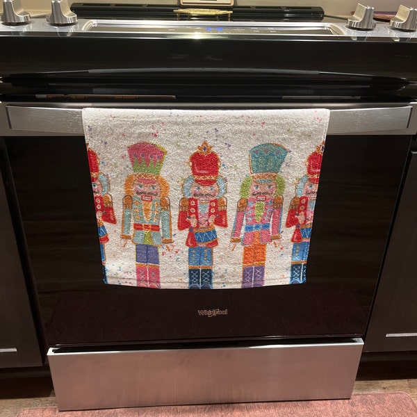 Colorful Nutcrackers Kitchen Towel || Nutcracker Art || Nutcracker Tea ...
