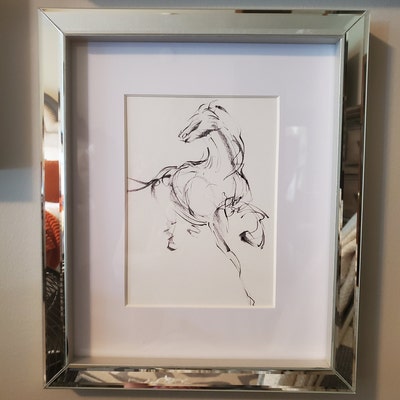 Abstract Print Horse Sketch Black and White Minimalist Horse Art Print ...
