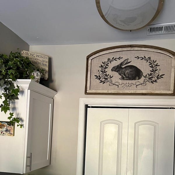 French Rabbit Wall Art | 20" X 36" | Modern Farmhouse Wall Decor ...