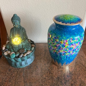 Leopard Print Cremation Urn, Cheetah Print Cremation Urn, Hand Painted ...