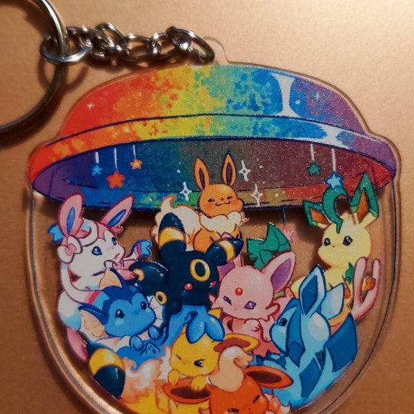 Clear 2.5" Acrylic Pokemon Charms - Eeveelutions/sylveon/vaporeon/flareon/jolteon/glaceon ...