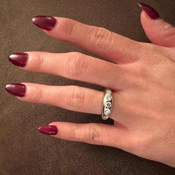 Diamond Ring / 14k Solid Gold Chunky Diamond Ring / 0.90 Ctw Diamond ...