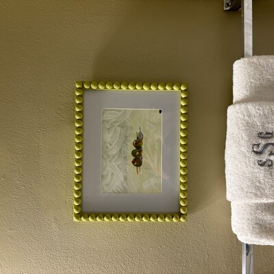 Glossy Beaded Bobbin Picture Frame Lacquered Bobbin Frame Painted ...