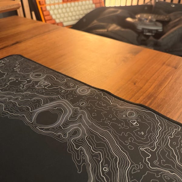 Moon Topographic Map Lunar Space Art Desk Mat - Etsy