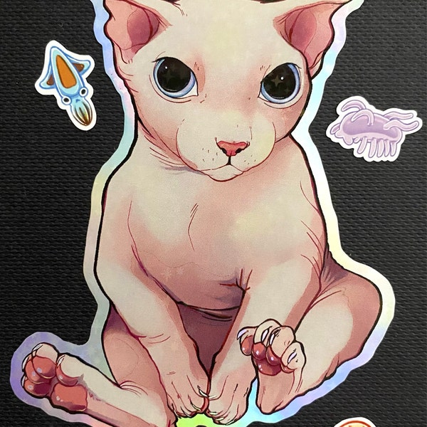 Bingus My Beloved Meme Cat Large Holographic Sticker - Etsy