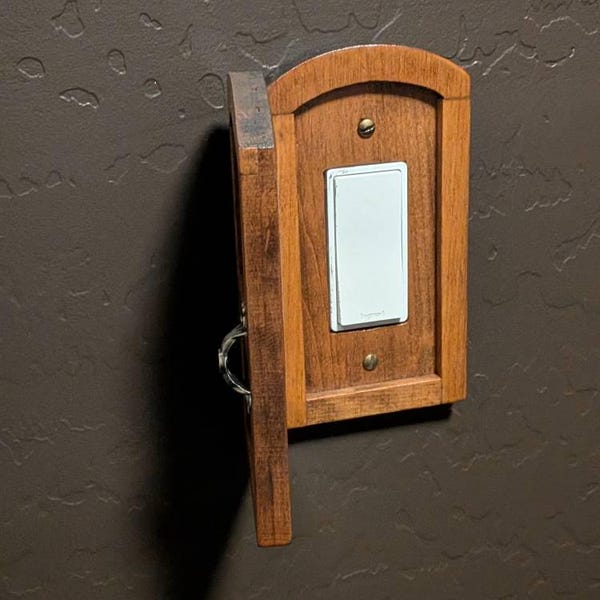 Stained Alder #O32 Hidden Outlet Cover, Outlet Cover, Decorative Door ...