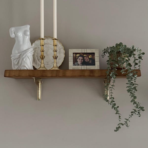 Polished Brass Vintage Industrial Style Solid Brass Shelf Brackets ...