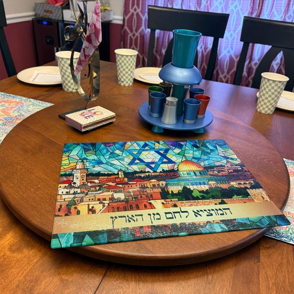 Rosh Hashanah Glass Challah Board, Jewish New Year Serving Plate, Shana ...