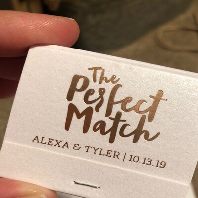 The Perfect Match Wedding Matchbook Personalized Wedding Favor, Wedding ...
