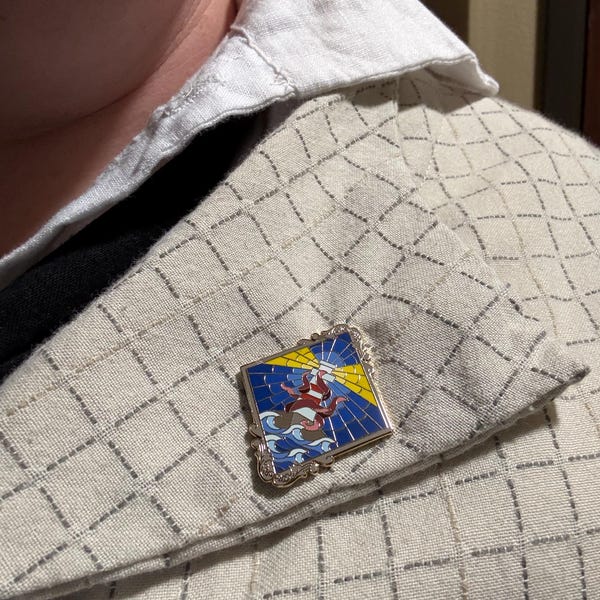 Tolkien Lord of the Rings Eye of Sauron Stained Glass Window Enamel Pin ...