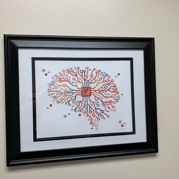 Brain Circuit Board Art Print Abstract Science Art Poster Human Brain ...