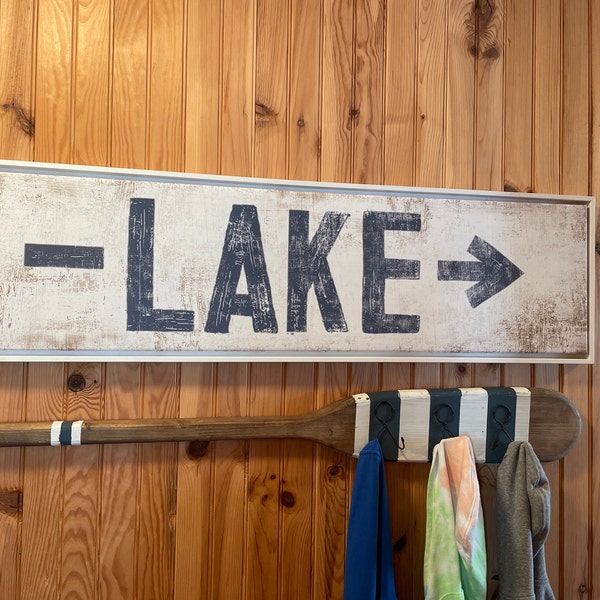 Rustic Lake Arrow Sign | Lake House Sign | Beach House Decor | Rustic ...