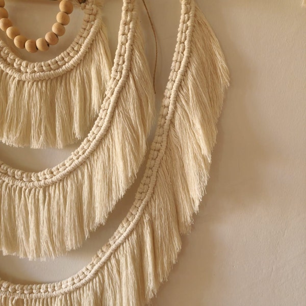 Large Round Macrame Mirror Wall Decor, Housewarming Gift, Natural Home ...