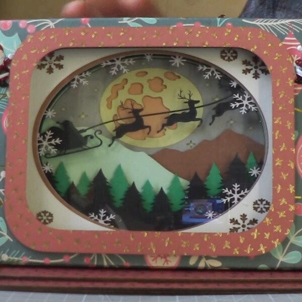 3D Christmas Snowman Shadow Box Template, Christmas Snow Globe Shadow ...