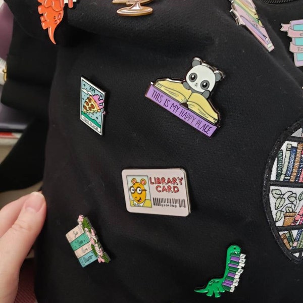 Library Card Pin Bookworm Enamel Pin Bookish Pin Ts For Readers Ts For Librarians