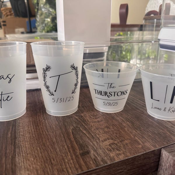 Wedding Cups, Personalized Frosted Cups, Modern Frost Cups, Wedding ...