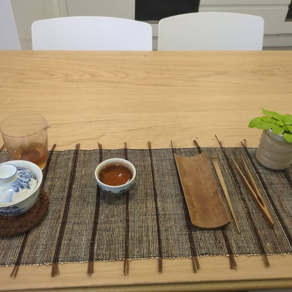 Chabu Table Runner for Gongfu Tea Ceremony. Handwoven Natural Fibre ...