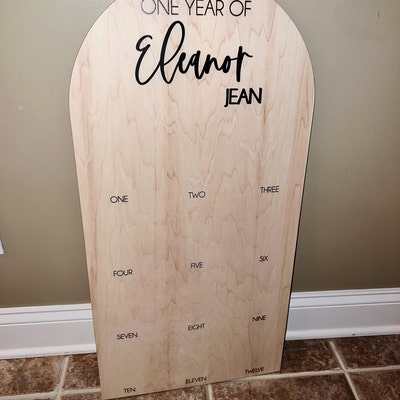 One Year of Baby Modern Arch First Birthday Sign First Birthday Display ...