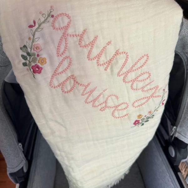 Personalized Embroidered Baby Receiving Blanket, Baby Blanket With Name ...