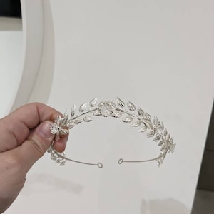 Edwardian Mini Tiara, Silver Vintage Tiara, Leaf Tiara, Flower Crown ...