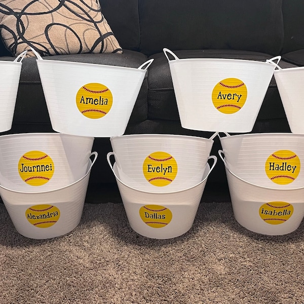 Personalized Softball Decal: Vinyl Sticker for Dugout Bucket - Etsy