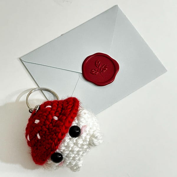 Crochet Mushroom Boy Keychain, Cute Handmade Backpack Charm, Amigurumi ...