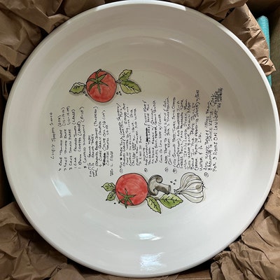 Custom Ceramic Deep Dish Baker or Pie Server Monogrammed Name,logo ...