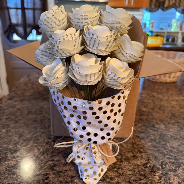 Custom Song Lyrics Paper Flowers, Wedding Vows, Paper Anniversary ...