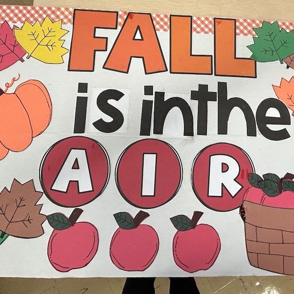 Fall Bulletin Board Kit: "fall is in the Air" Classroom Decor (digital ...