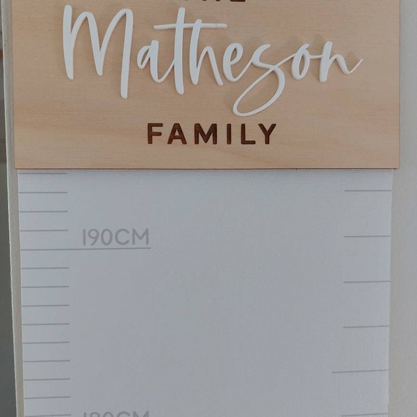 Personalized Family Growth Chart: Canvas Height Ruler, Fabric Growth ...