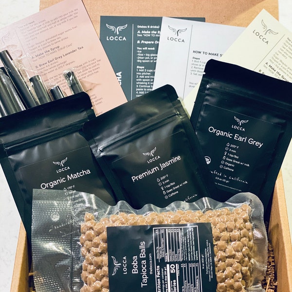 Boba Tea Kit Thai Set, Thai Boba Tea Kit With Thai, Jasmine and Black ...